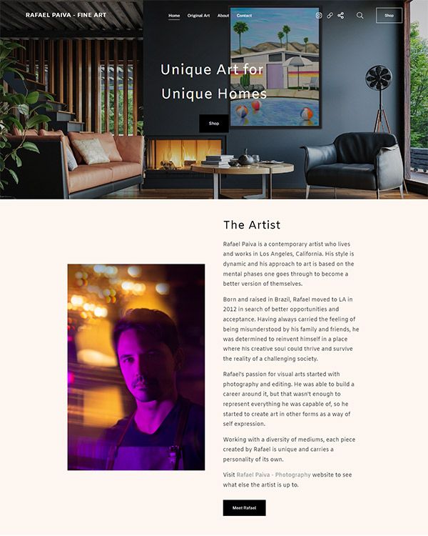 Best Artist Portfolio Website Examples - Pixpa