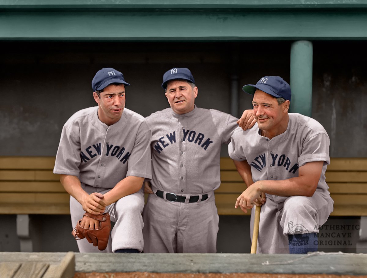 Joe DiMaggio, Joe McCarthy, and Lou Gehrig - New York Yankees (1937)